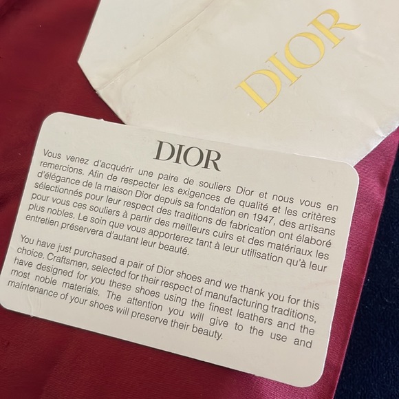 Dior | Accessories | Dior Shoes Care Card | Poshmark